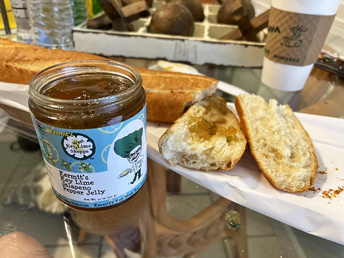 Kermit's jalapeño jam brings the heat to balance the sweet. Spread on fresh bread, it's the condiment equivalent of a Florida sunset—beautiful and unforgettable.