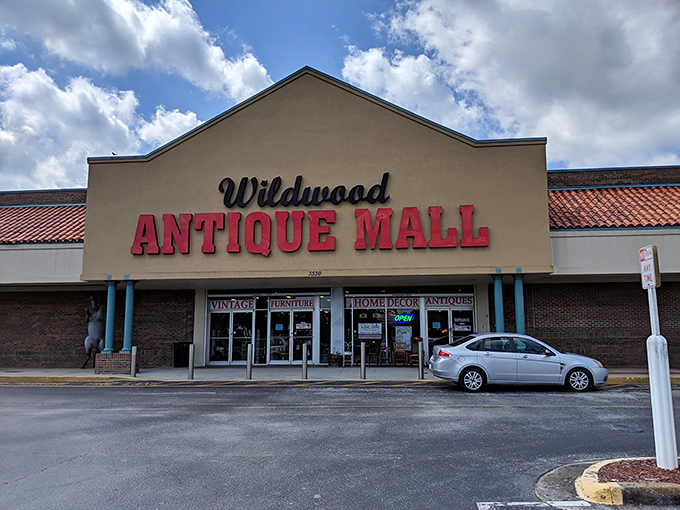 The Wildwood Antique Mall promises treasures behind those doors &ndash; where someone else's discarded memories become your prized possessions.