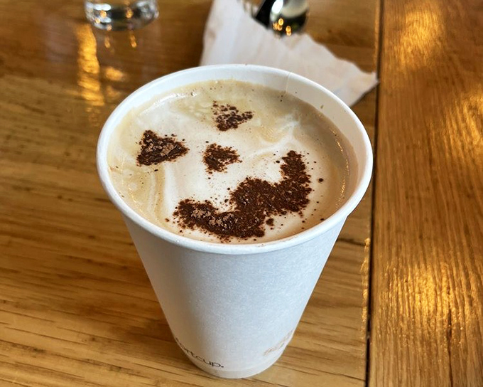 This latte isn't just coffee, it's performance art in a cup&mdash;the kind of morning companion that makes Monday feel like Saturday.