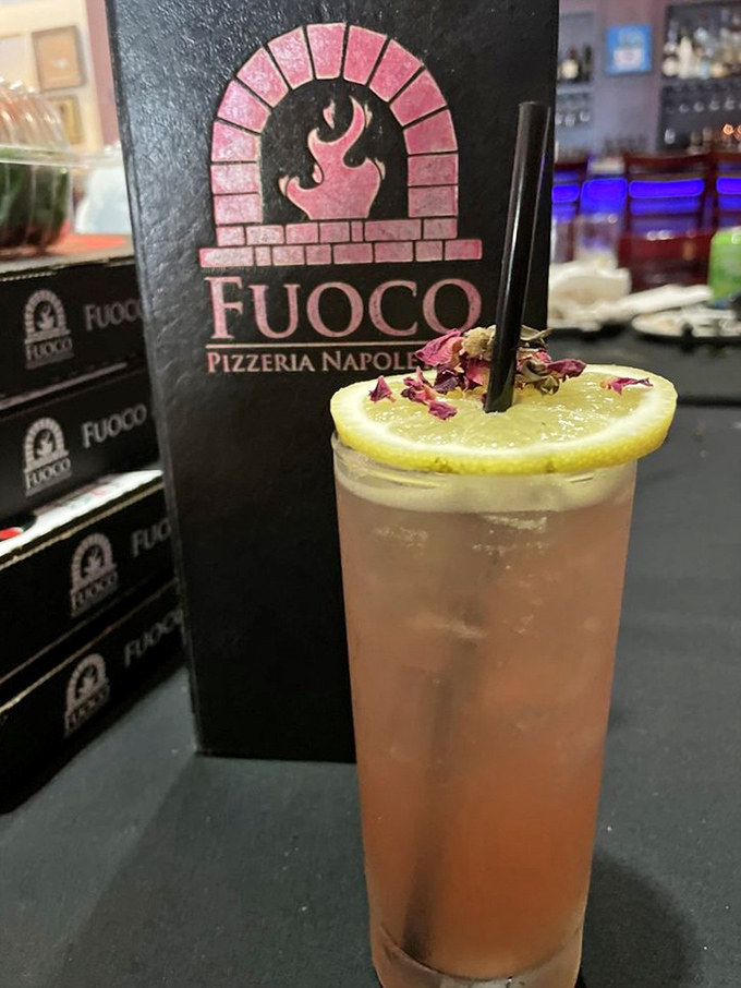 Their signature pink lemonade arrives garnished with rose petals &ndash; proving Fuoco knows how to make even non-alcoholic drinks feel special.