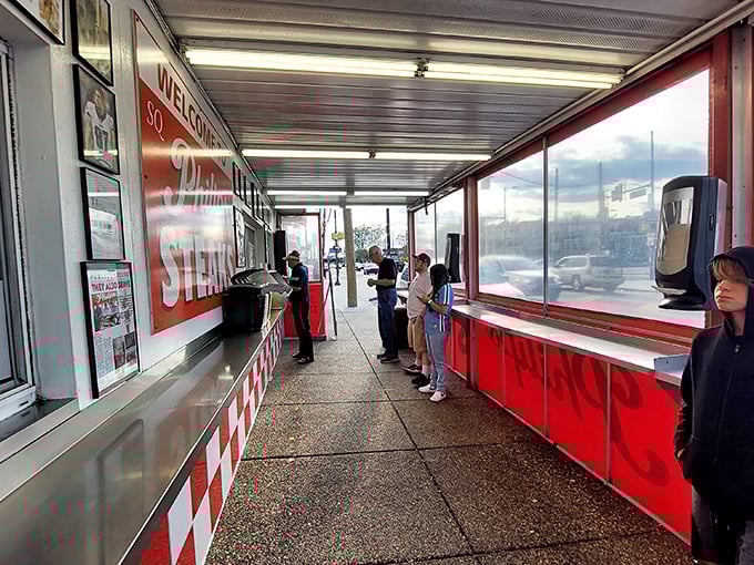 The ordering line at Philip's&mdash;where strangers become comrades united by a common mission: sandwich acquisition at its finest.