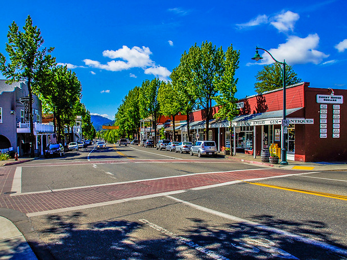 Downtown Weaverville basks in perfect California sunshine, offering that postcard-worthy scene that makes you want to cancel your return ticket home.