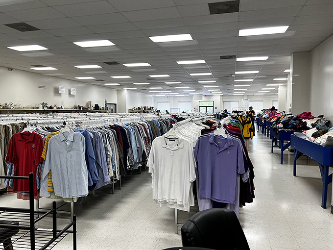 Men's fashion without the sticker shock. These racks hold everything from casual Friday polos to "meet the in-laws" button-downs.