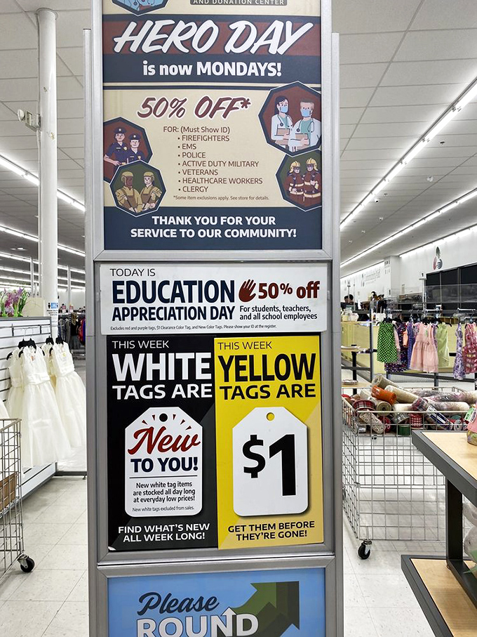 Special discount days make treasure hunting even sweeter. Heroes get half off &ndash; cape-wearing optional but encouraged.