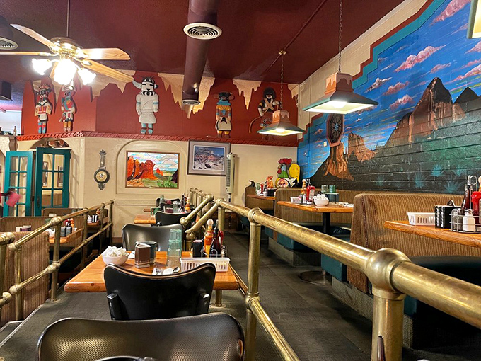 Southwestern charm meets breakfast paradise. Those red rock murals let you enjoy Sedona's beauty even while focusing on your French toast.