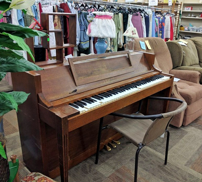 This vintage piano isn't just furniture—it's waiting for someone to bring Chopin, or maybe just "Heart and Soul," back into its musical life.