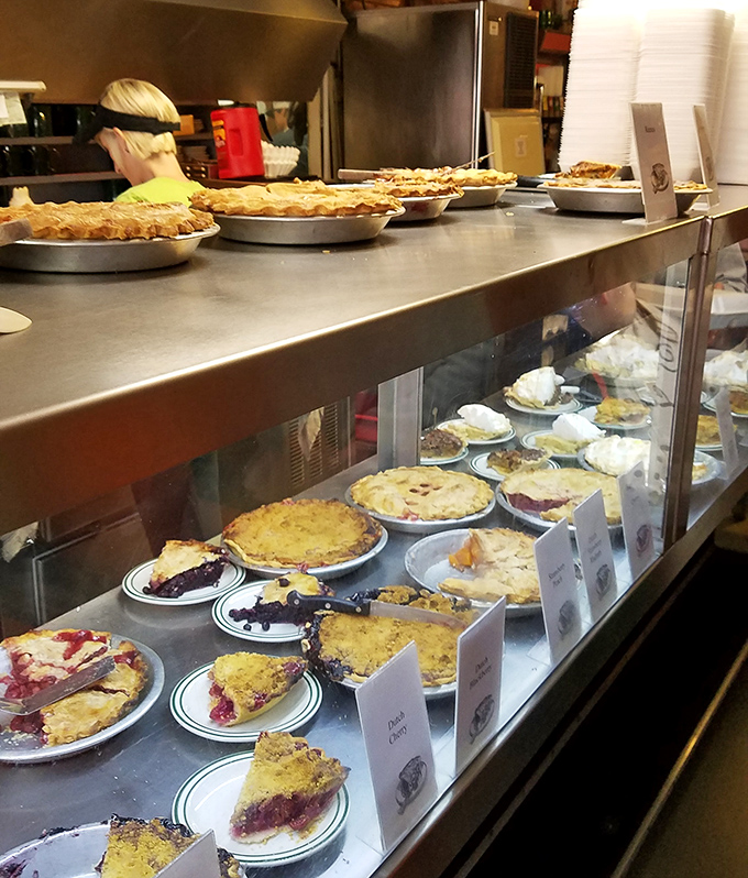 The pie case at Cooky's isn't just a display&mdash;it's a museum of edible art where each piece deserves its own velvet rope and audio tour.