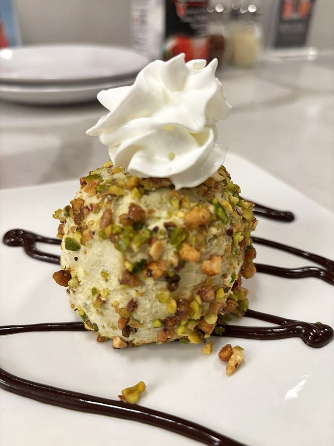 Pistachio truffle gelato that doesn't just end your meal&mdash;it provides closure, therapy, and a moment of pure bliss all in one creamy, nutty package.