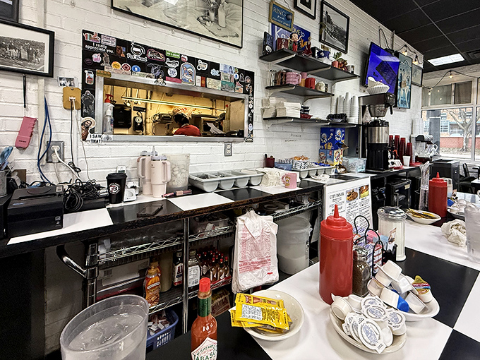 Behind every great diner is an organized chaos of bottles, containers, and equipment—the backstage machinery of breakfast magic.