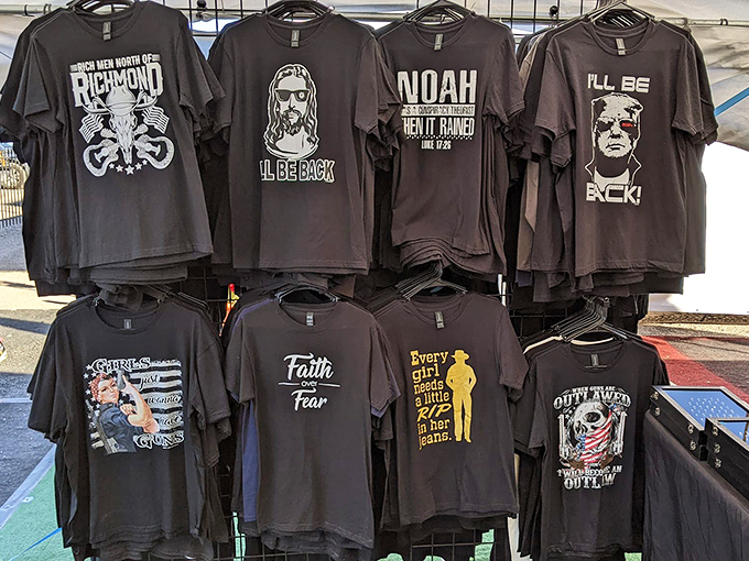 T-shirts that speak louder than words&mdash;desert humor, faith, and pop culture references all fighting for your torso's attention.