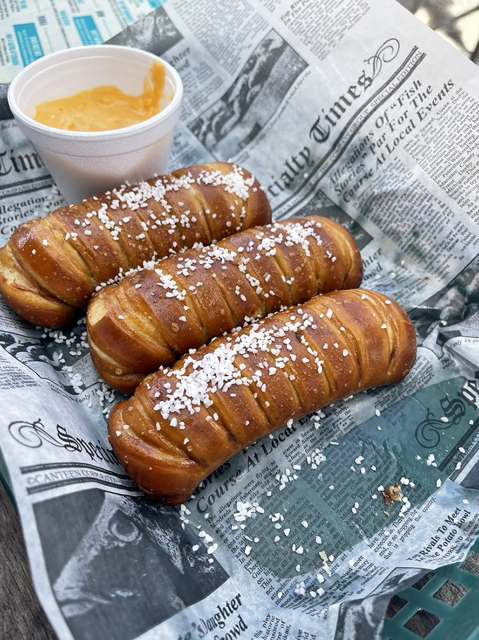 Pub pretzels that have clearly been working out&mdash;buff, bronzed, and ready to dive into that cheese sauce without a second thought.