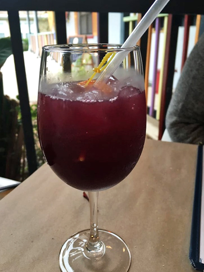 This sangria isn't just a drink, it's a vacation in a glass&mdash;deep red, fruit-infused, and ready to make your seafood feast even more memorable.