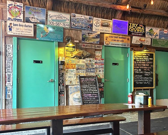 Even the restroom signs here have more personality than most restaurants' entire decor &ndash; that's commitment to character.