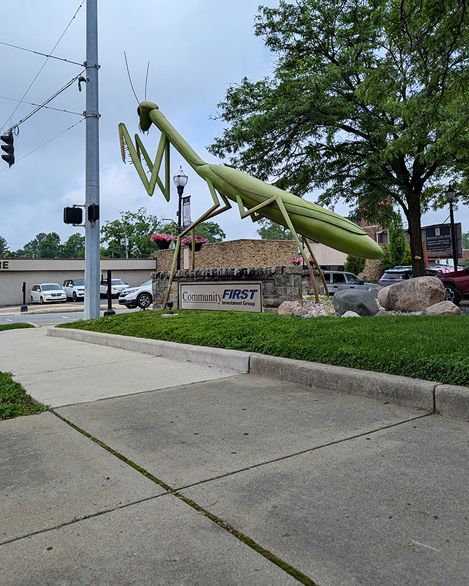 Standing proudly on Sycamore Street, KokoMantis has become Kokomo's most unexpected traffic director&mdash;"Turn left at the giant bug" works every time.