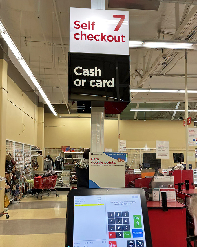 Self-checkout station #7 stands ready for action. The moment of truth where treasure hunters tally their bounty before heading back into the wild.