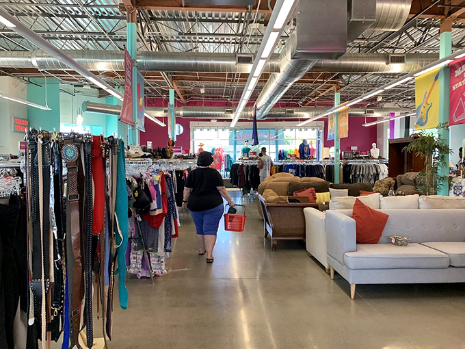 Shoppers navigate the well-organized aisles like seasoned explorers, each one hoping to discover that perfect something they didn't know they needed.