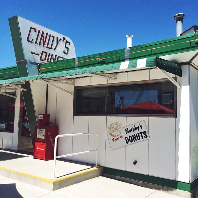 The iconic green trim and vintage signage announce "serious breakfast ahead" to downtown Fort Wayne passersby who know where the good stuff is.
