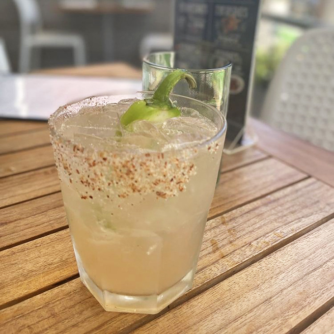 A spicy margarita with that Old Bay rim&mdash;because in Maryland, even your cocktail gets a seafood seasoning makeover.