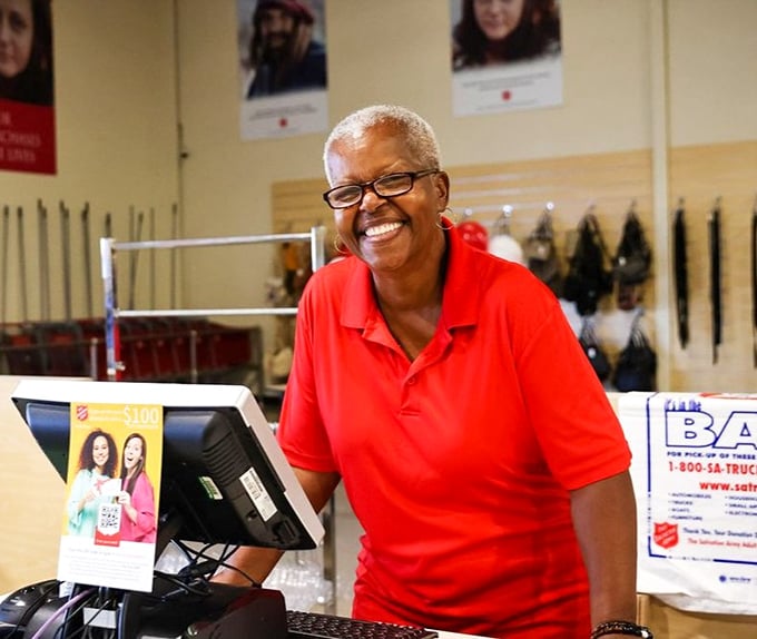 The friendly faces behind the bargains make the Salvation Army shopping experience as warm as the mission behind it.