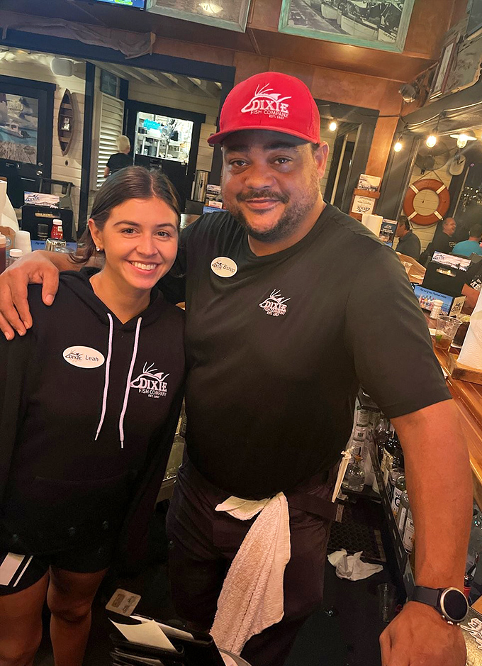 The friendly staff at Dixie Fish Co. brings that genuine Florida hospitality that makes you feel like you've been coming here for years.