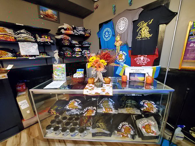 The ultimate souvenir: a Captain Jim's t-shirt to wear when your regular clothes mysteriously shrink after your buffet visit.