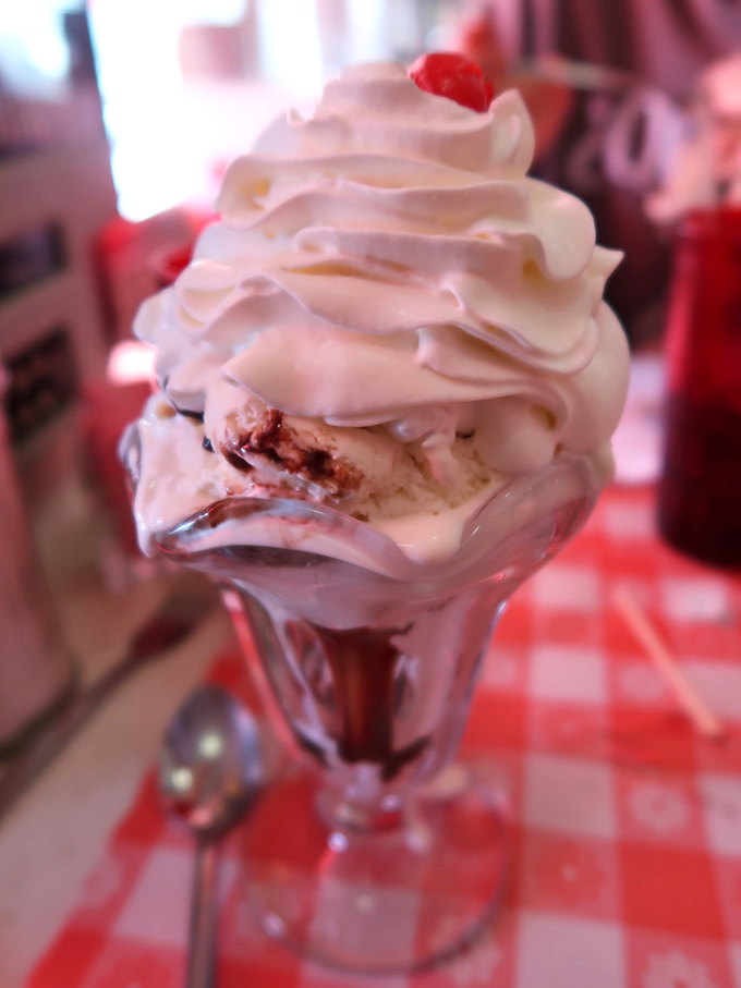 Ice cream sundae architecture at its finest. That whipped cream mountain could have its own zip code.