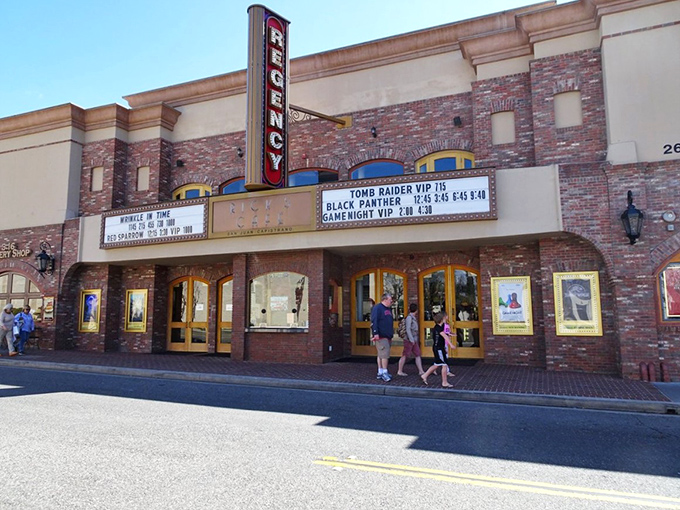 Even the movie theater embraces mission-style architecture&mdash;because in San Juan Capistrano, even your popcorn comes with a side of history.