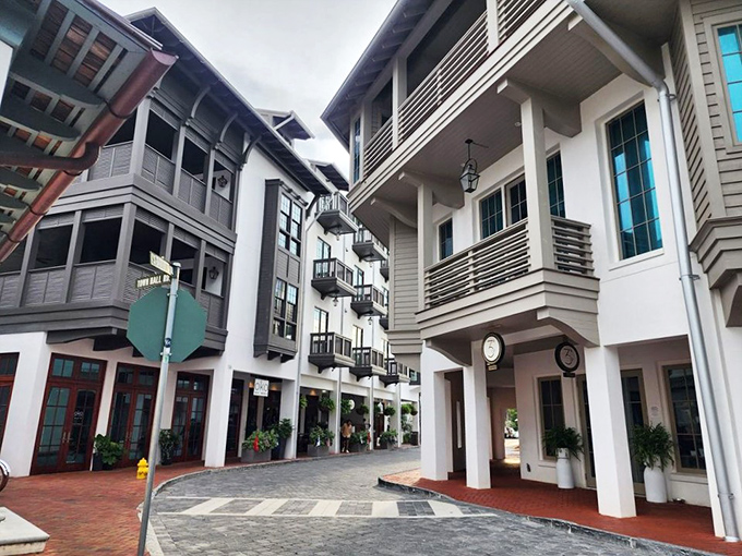 Bright white buildings frame brick-paved streets where pedestrians rule and cars are merely tolerated guests in this walkable wonderland.