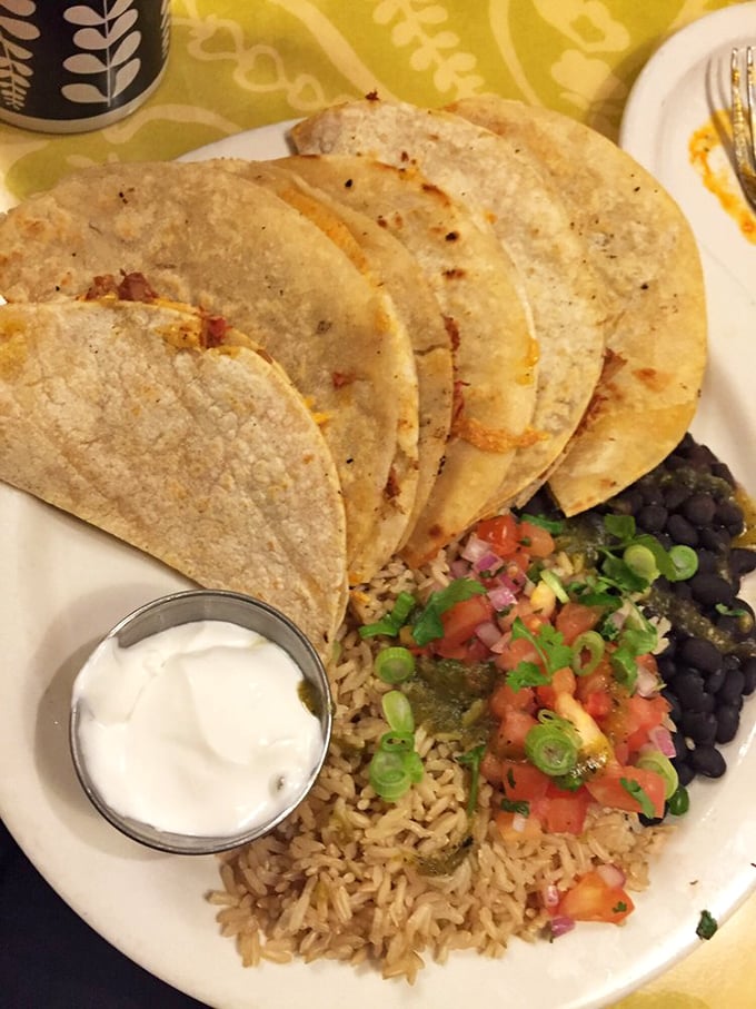 Jackfruit quesadillas with all the fixings &ndash; proof that plant-based Mexican food can be every bit as satisfying as the traditional version.