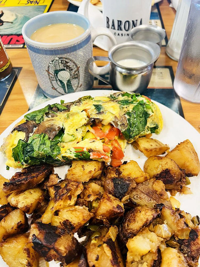 Vegetarians rejoice! This isn't some sad afterthought omelet&mdash;it's a garden party folded into eggs with enough cheese to make anyone happy.