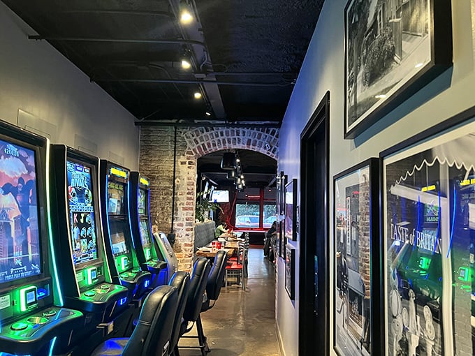 Not just a restaurant but an entertainment destination, where gaming machines offer a different kind of appetizer before your meal.