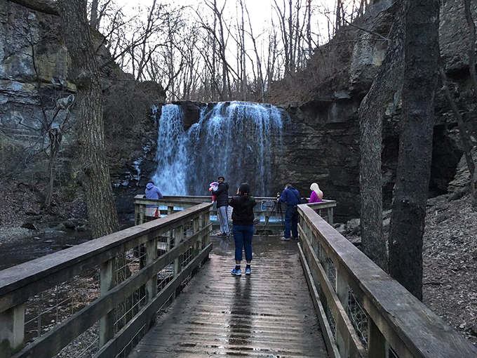 Fellow waterfall enthusiasts gathering at nature's theater. No assigned seating, but every spot offers front-row views of the main attraction.
