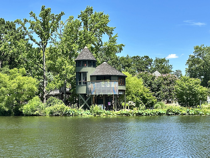 The Children's Garden treehouse perches like a fairy tale lookout, proving the best views sometimes require a bit of climbing.