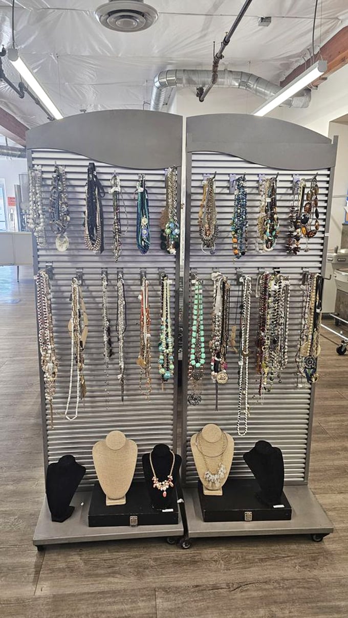A jewelry display that proves statement necklaces don't need to come with statement-inducing price tags.
