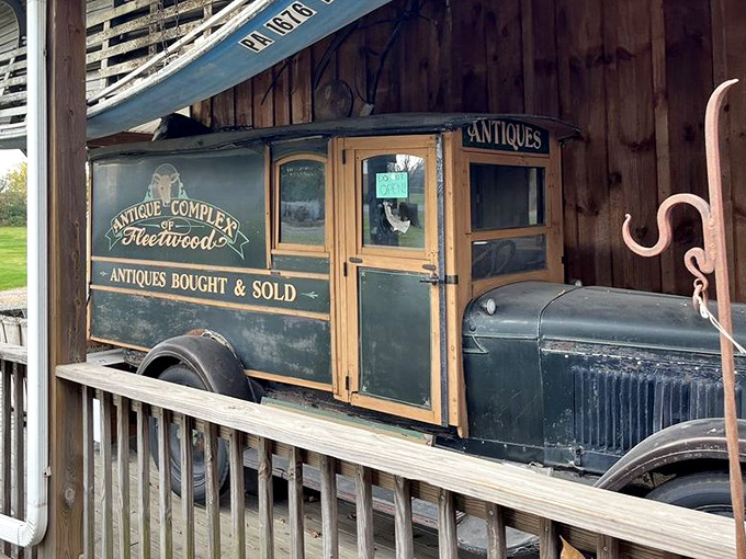 This vintage delivery truck probably transported milk when it cost a nickel and came with actual cream on top.