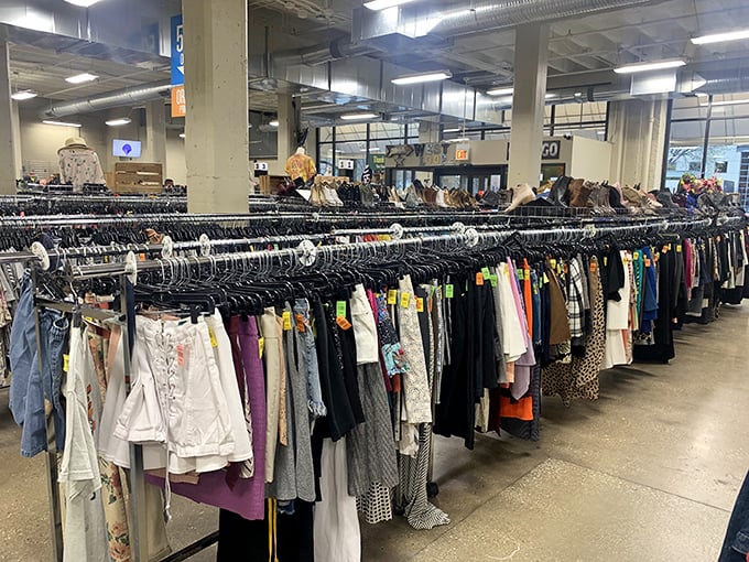 The clothing forest where fashion trends of decades past and present mingle like guests at a time-traveler's cocktail party.