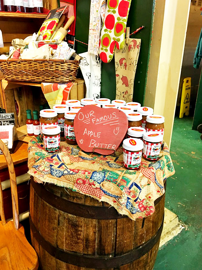 Our Famous Apple Butter isn't just clever marketing—it's a spreadable promise of autumn flavors that makes toast weep with gratitude.