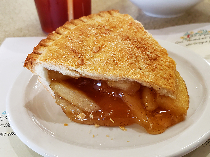 This isn't just apple pie&mdash;it's the reason elastic waistbands were invented, with golden crust barely containing its cinnamon-spiced treasure.