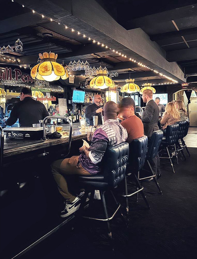 A bar that understands drinking is a social sport. Those vintage pendant lamps have illuminated countless first dates, celebrations, and "just because" evenings.