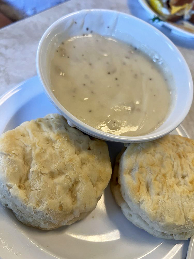 Biscuits and gravy: Southern comfort that doesn't require a therapy session, just a fork and the willingness to need a nap afterward.