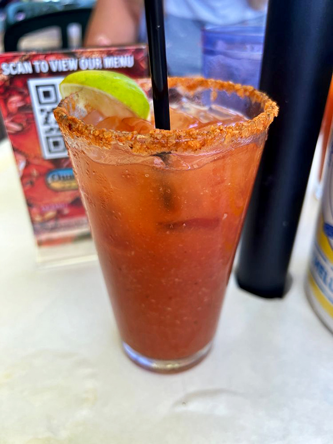 A Bloody Mary with a spice-crusted rim and lime garnish&mdash;the ideal maritime companion whether you're celebrating or recovering.