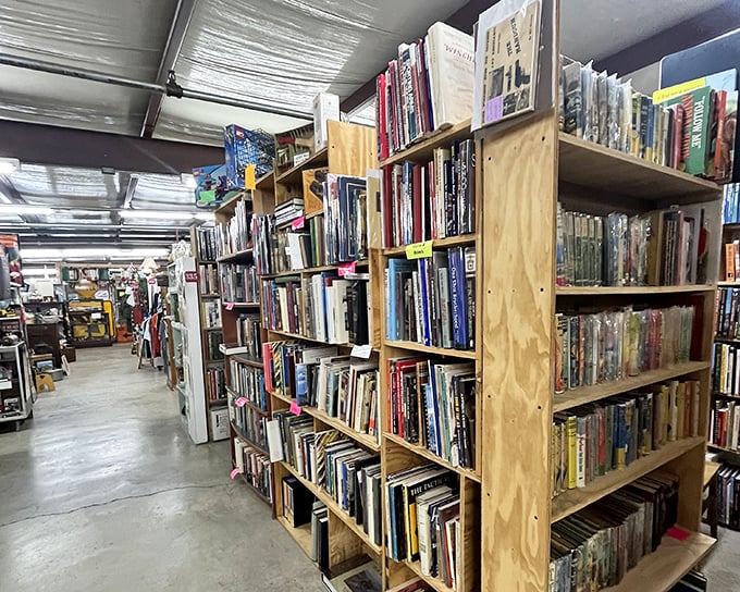 Literary heaven unfolds in these seemingly endless shelves. That dog-eared copy of "To Kill a Mockingbird" might have been someone's high school revelation.