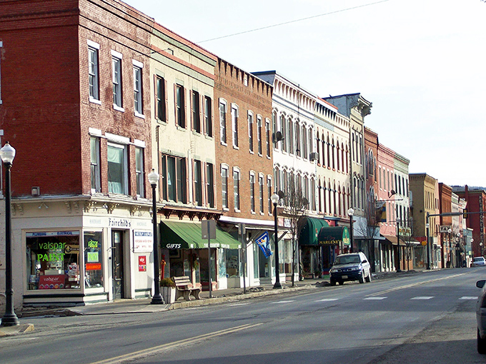 A rainbow of historic storefronts creates Towanda's architectural harmony&mdash;each building playing its own colorful note in this small-town symphony.