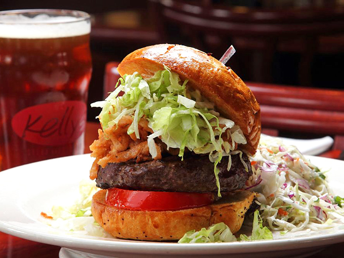 This isn't just a burger&mdash;it's a towering achievement of beef, bun, and toppings that requires a game plan before the first bite.