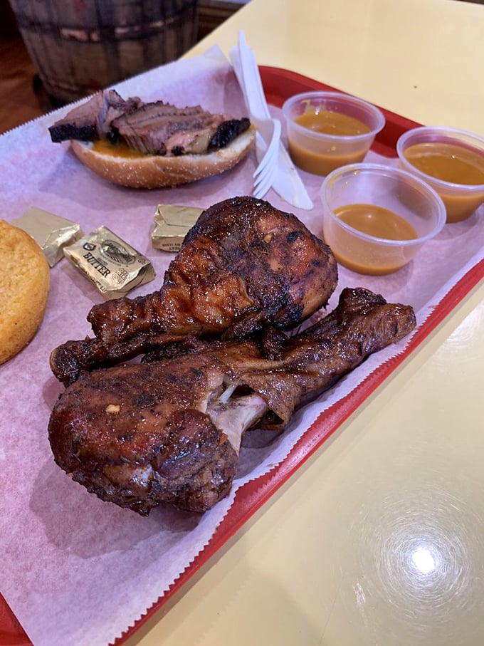 Chicken drummies that make you wonder why you ever bothered with wings. These smoky beauties have more flavor in one bite than most birds have in their entire being.