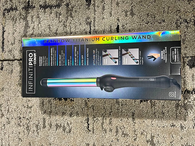 This rainbow titanium curling wand promises good hair days at a fraction of salon prices. Beauty bargain hunters, your treasure awaits. 