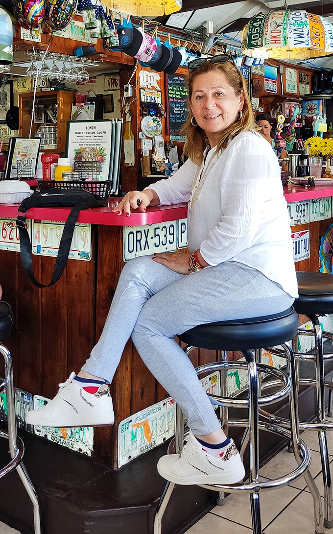 The bar area showcases the heart of Mrs. Mac's&mdash;where locals and tourists become friends over stories and key lime cocktails.