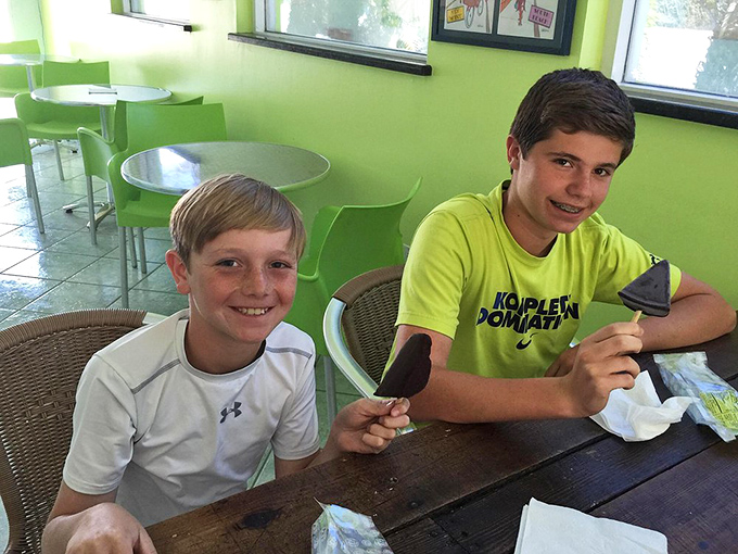 Happy customers enjoying the ultimate Florida Keys souvenir &ndash; key lime pie on a stick! Some memories are meant to be eaten.