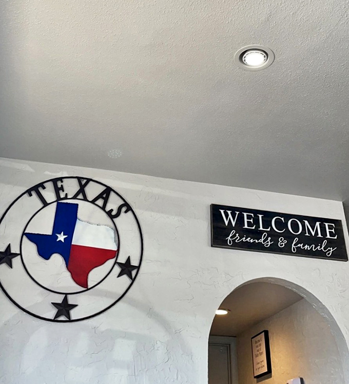 That "Welcome friends & family" sign isn't just decor &ndash; it's the diner's entire philosophy captured in three perfect words.