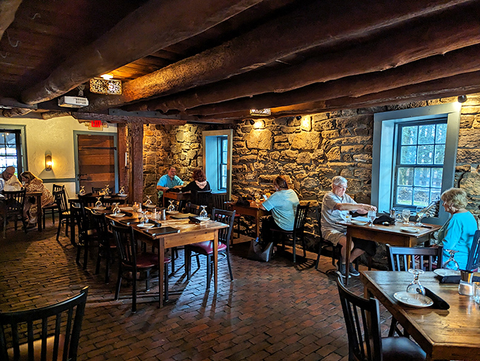 Where rustic meets refined&mdash;diners enjoy meals in a room that's witnessed centuries of celebrations. Those brick floors have stories to tell.